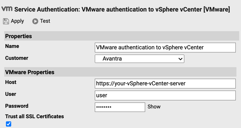 VMware-Integration | Avantra | GERMAN